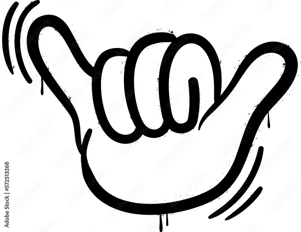 Shaka hand sign spray paint Stock Illustration | Adobe Stock