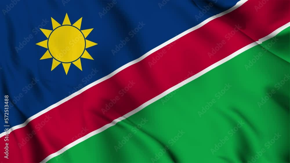 Namibia National Flag Waving In The Wind Seamless Looping Animation