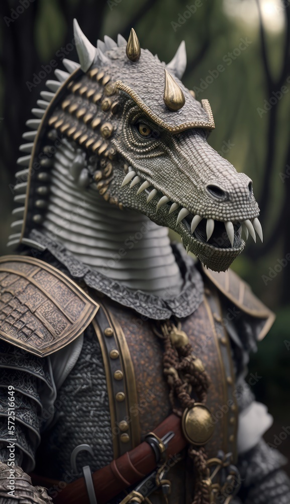 Cute Stylish and Cool Animal Alligator Knight of the Middle Ages: Armor ...