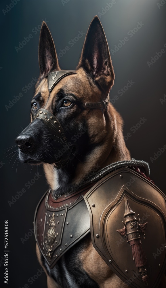 Cute Stylish and Cool Animal Belgian Malinois Dog Knight of the Middle ...