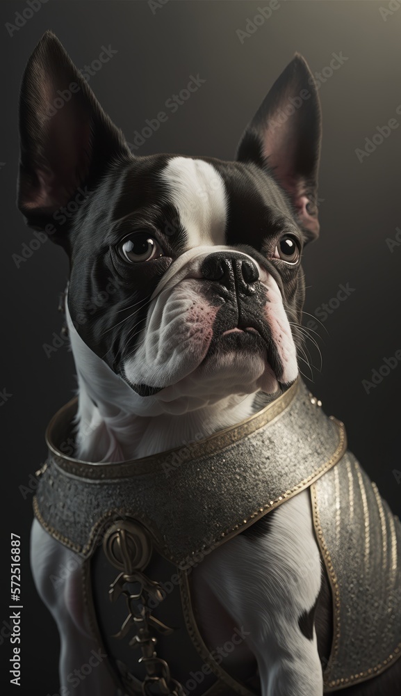 Cute Stylish and Cool Animal Boston Terrier Dog Knight of the Middle ...
