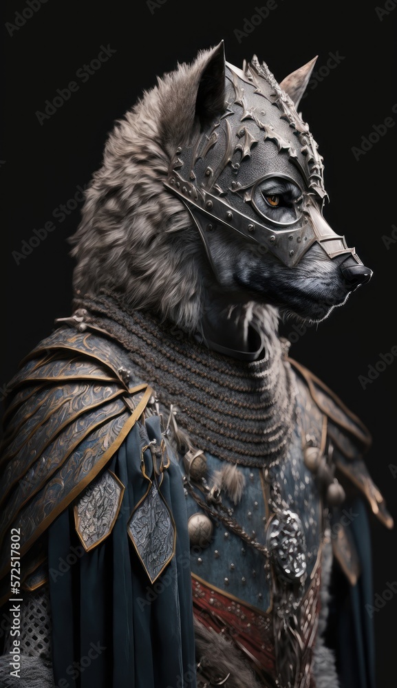 Cute Stylish and Cool Animal Hyena Knight of the Middle Ages: Armor ...