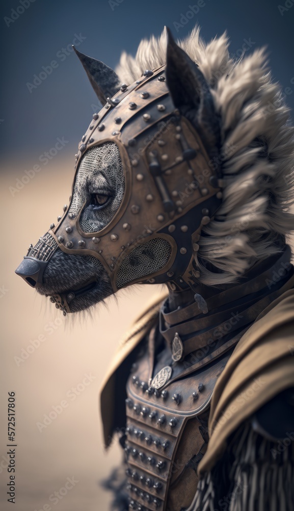 Cute Stylish and Cool Animal Hyena Knight of the Middle Ages: Armor ...