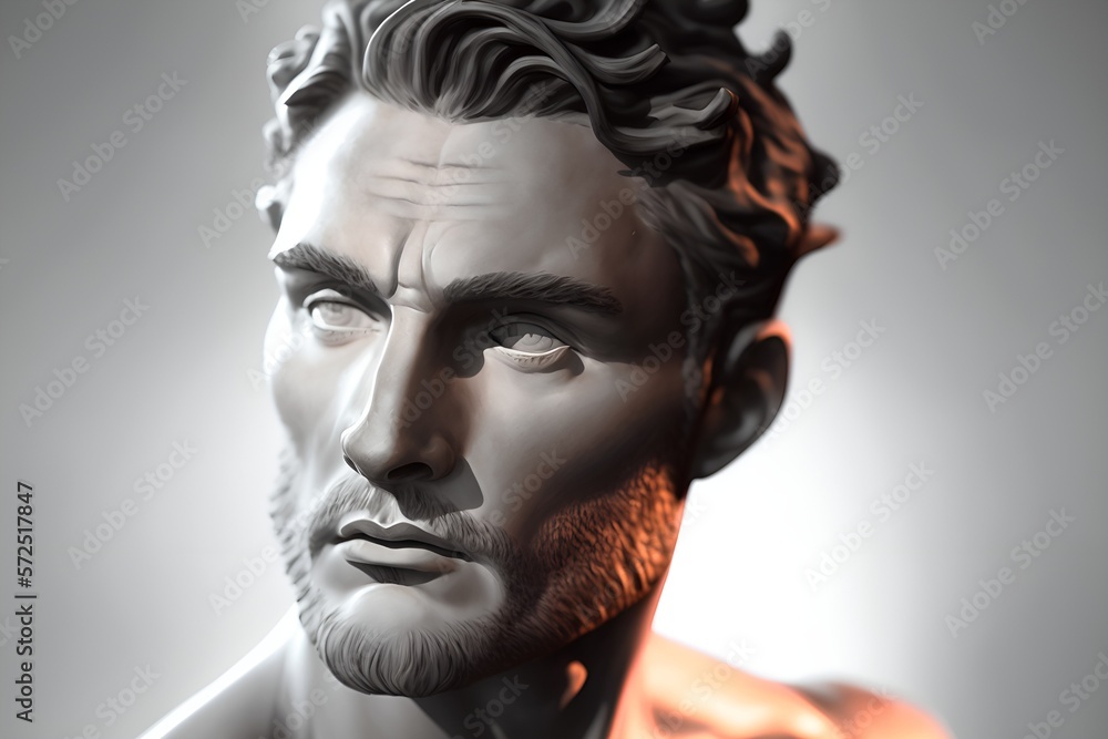 Handsome Chiseled Male Statue Stock Illustration | Adobe Stock