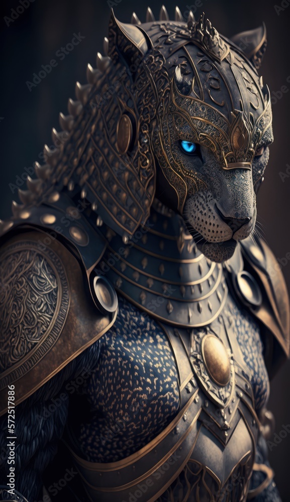 Cute Stylish and Cool Animal Jaguar Knight of the Middle Ages: Armor ...