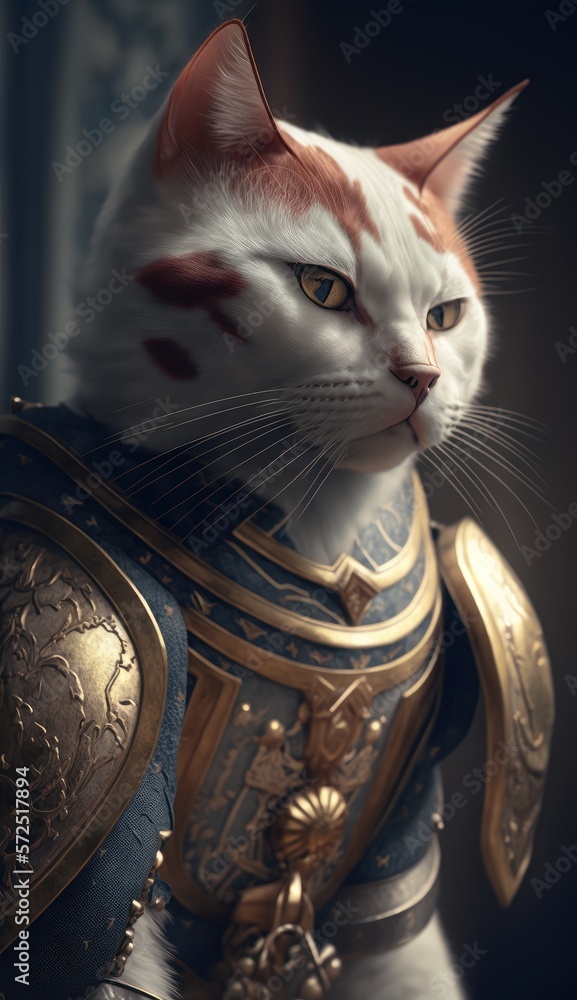 Cute Stylish and Cool Animal Japanese Bobtail Cat Knight of the Middle ...