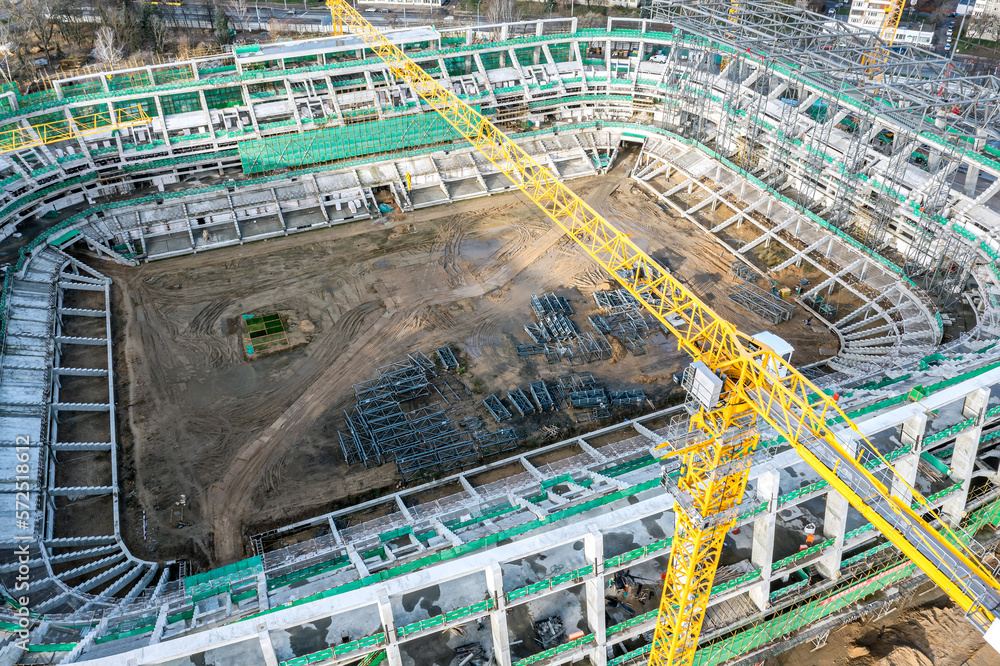 MINSK, BELARUS - 13 NOVEMBER, 2022: City construction of a large sports ...