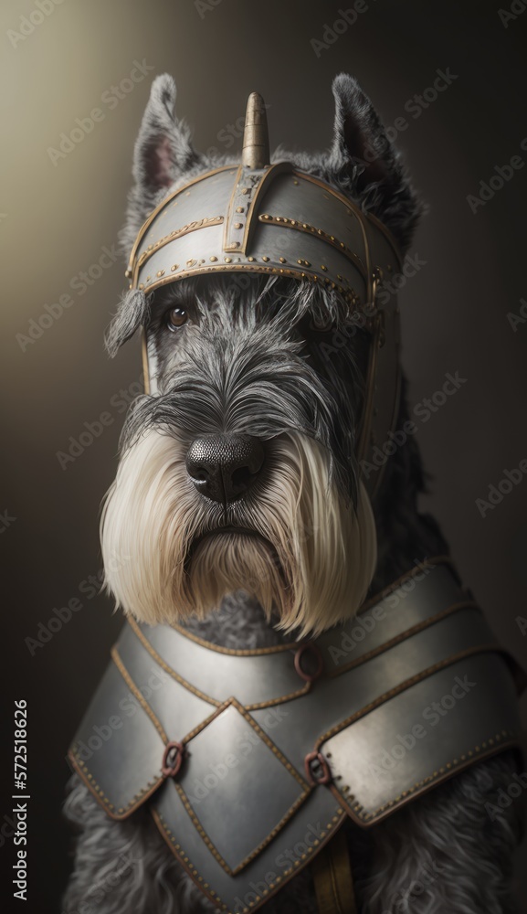 Cute Stylish and Cool Animal Standard Schnauzer Dog Knight of the ...