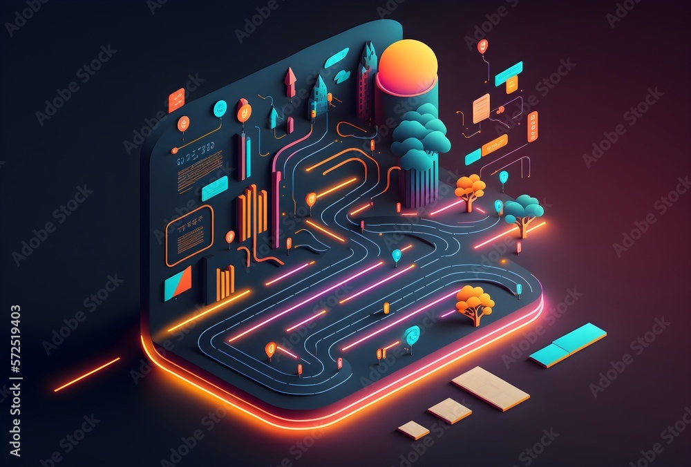 Data Visualization of a roadmap Stock Illustration | Adobe Stock