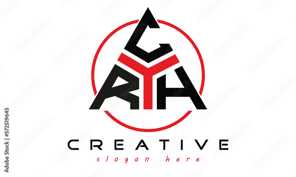 RCH three letter creative triangle shape in circle logo design vector ...