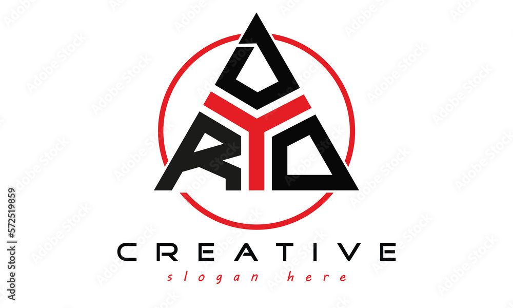 RDO three letter creative triangle shape in circle logo design vector ...