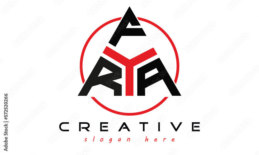 Vetor do Stock: RFA three letter creative triangle shape in circle logo ...