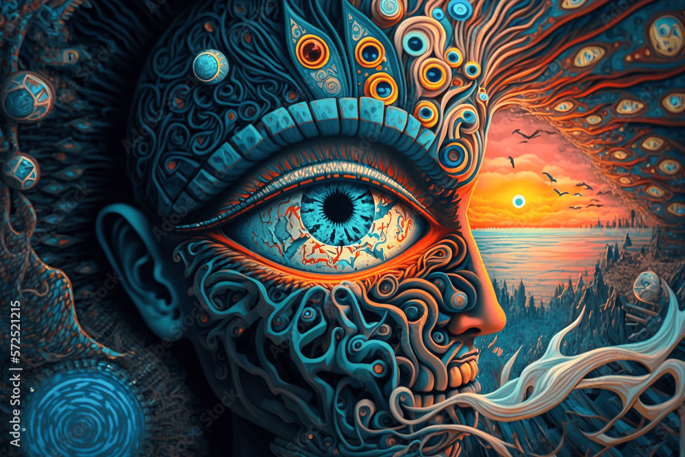 AI-Generated Psychedelic Alien Extraterrestrial Sci-fi Images Stock ...
