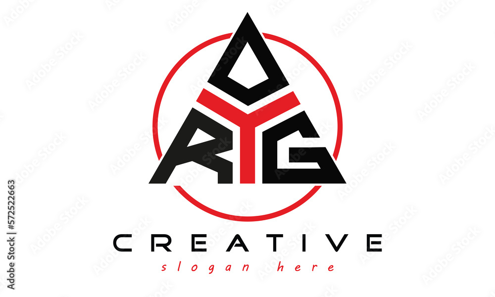 Vetor do Stock: ROG three letter creative triangle shape in circle logo ...