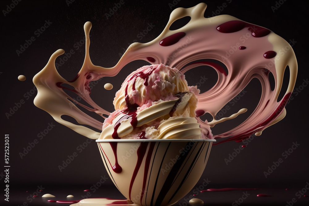 Swirling Ice Cream Texture. Creamy Colors. Generative Ai Art. Stock ...