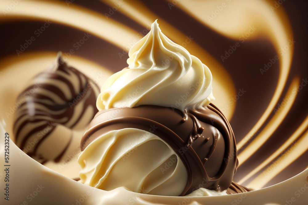 Swirling Ice Cream Texture. Creamy Colors. Generative Ai Art. Stock ...