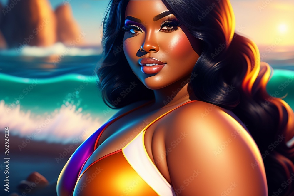 A Fictional Character A Beautiful Woman Wearing A Bikini In A Bedroom