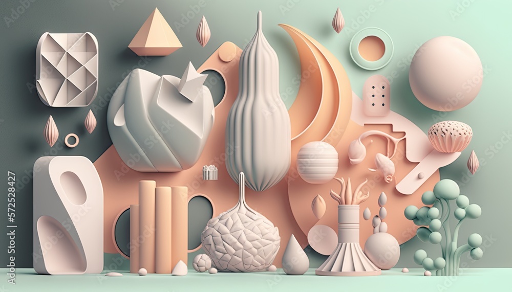 Designer Background with Iconic symbols and Soft color palette with ...