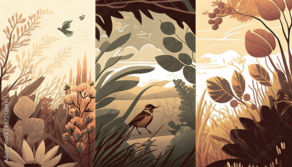 Designer Background with Nature-inspired designs and Mild color palette ...