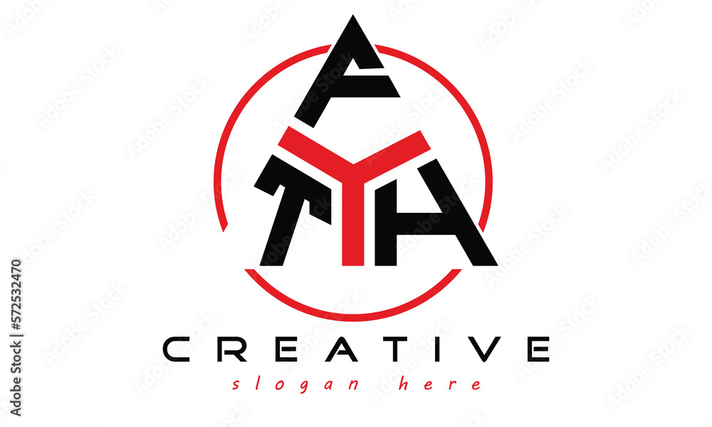 TFH three letter creative triangle shape in circle logo design vector ... TFH three letter creative triangle shape in circle logo design vector ...