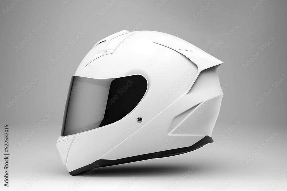 Blank White Street Motorcycle helmet, isolated on an infinite white ...
