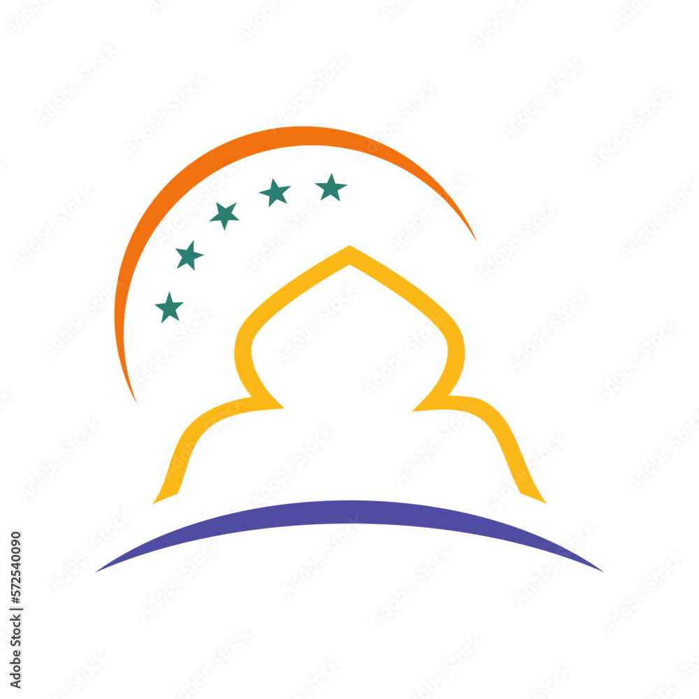 islamic emblem label for holiday event like ramadan, ied al fitr, ied ...