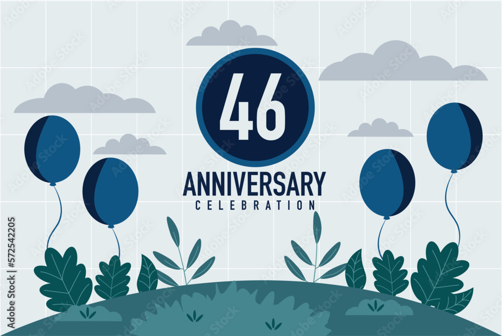 Vector 46 years anniversary invitation card. anniversary celebration ...