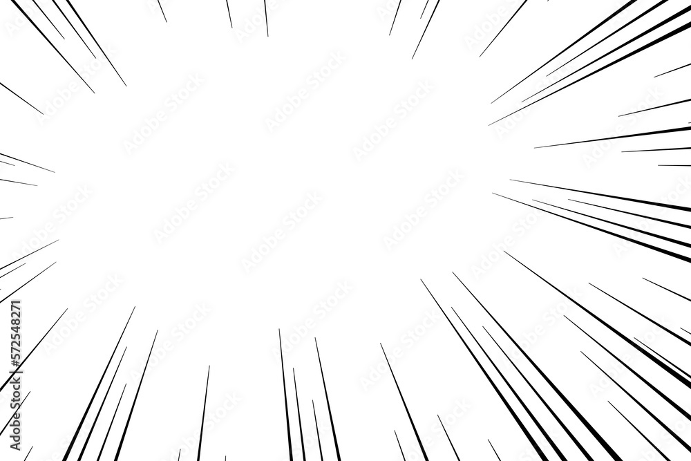 Cartoon-style concentrated line illustration material. Seamless vector ...