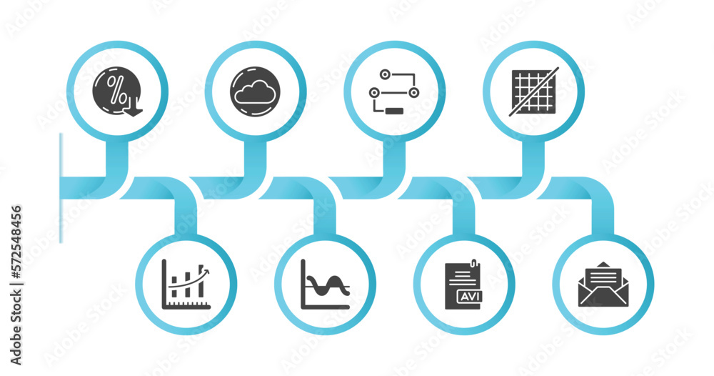 editable filled icons with infographic template. infographic for user interface concept ...