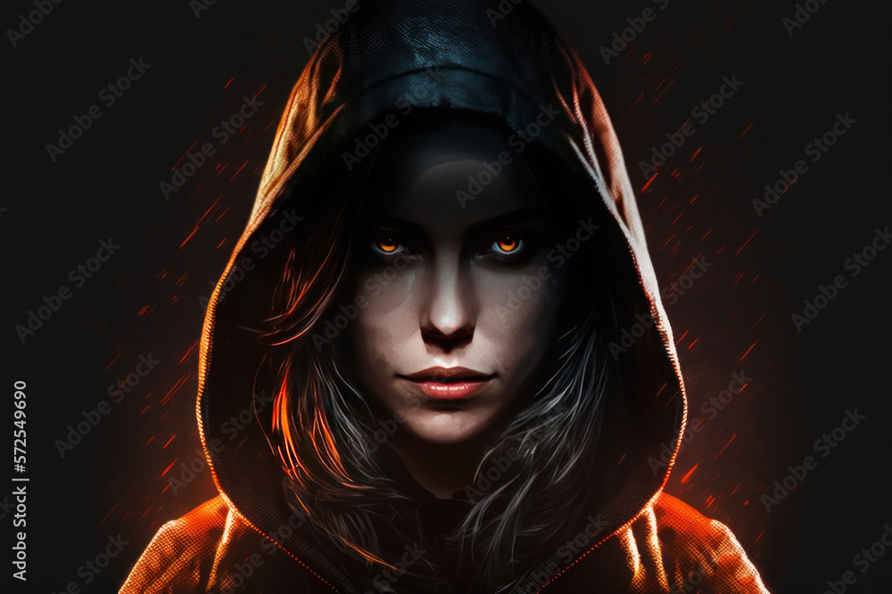 Computer hacker in hoodie hood. Obscured dark face. Data thief, spy ... Computer hacker in hoodie hood. Obscured dark face. Data thief, spy ...