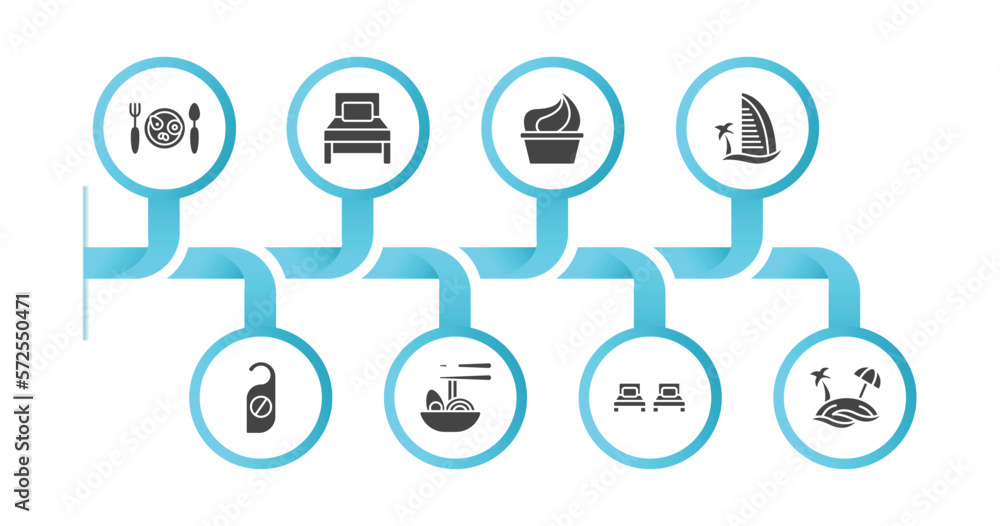 editable filled icons with infographic template. infographic for hotel ...