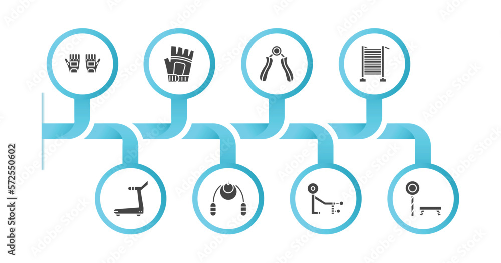 editable filled icons with infographic template. infographic for gym ...
