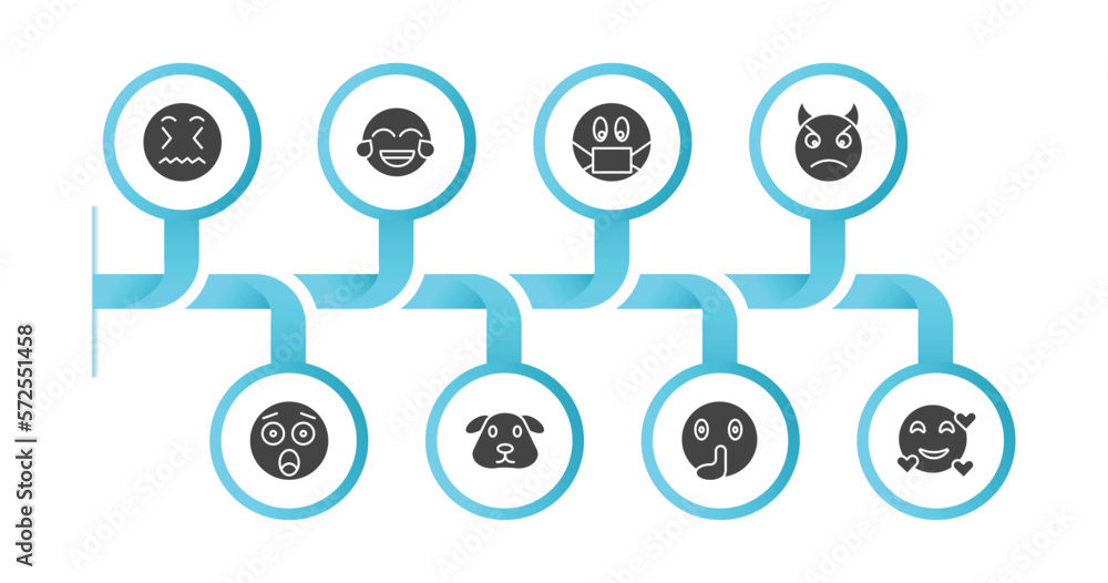 editable filled icons with infographic template. infographic for emoji ...