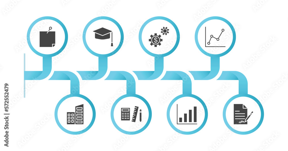 Vetor de editable filled icons with infographic template. infographic ...