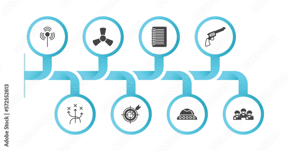 editable filled icons with infographic template. infographic for army ...