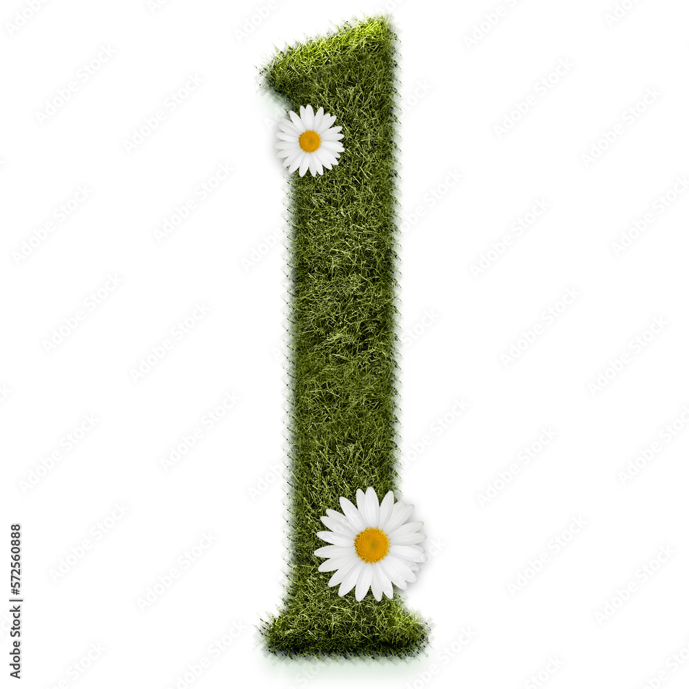 Spring Grass Flower alphabet lowercase letters with realistic grass ...