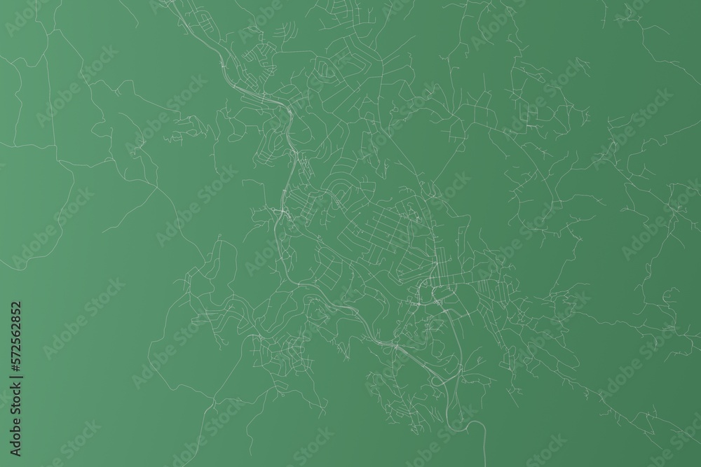Stylized map of the streets of Mbabane (Eswatini) made with white lines ...