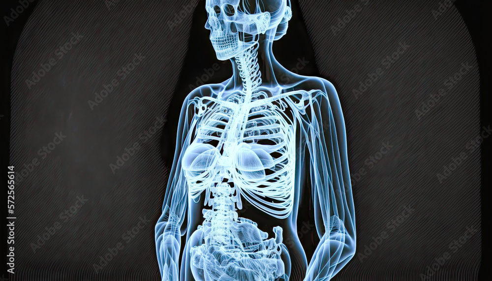 Concept of pregnancy. Woman body x-ray - Generative AI Stock ...