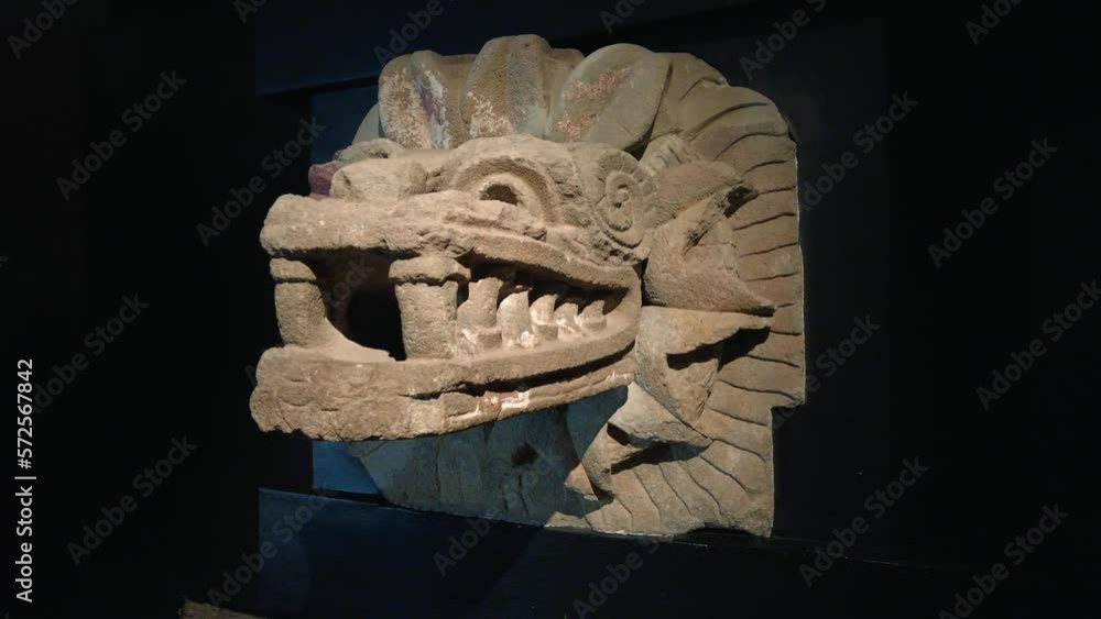 Sculpture of Quetzalcoatl, the feathered snake, god of the Aztec ...