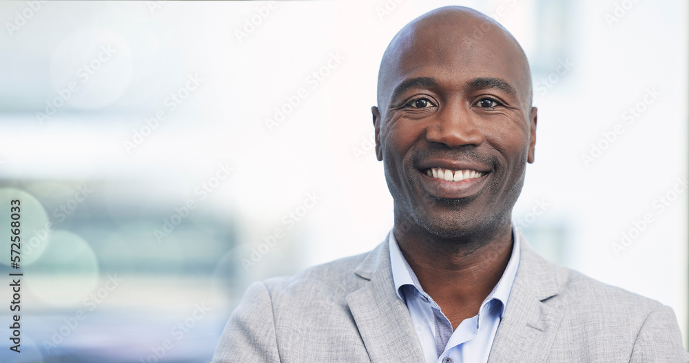 Confidence, leadership and portrait of black man, startup ceo in mockup ...