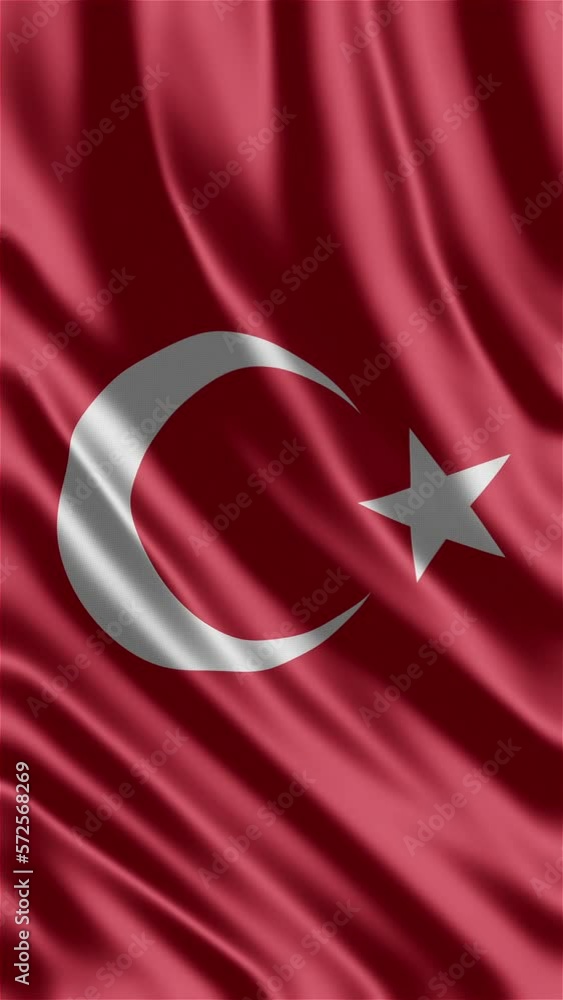 Turkey waving flag. National 3d Turkish flag waving. Turkish flag 4k ...