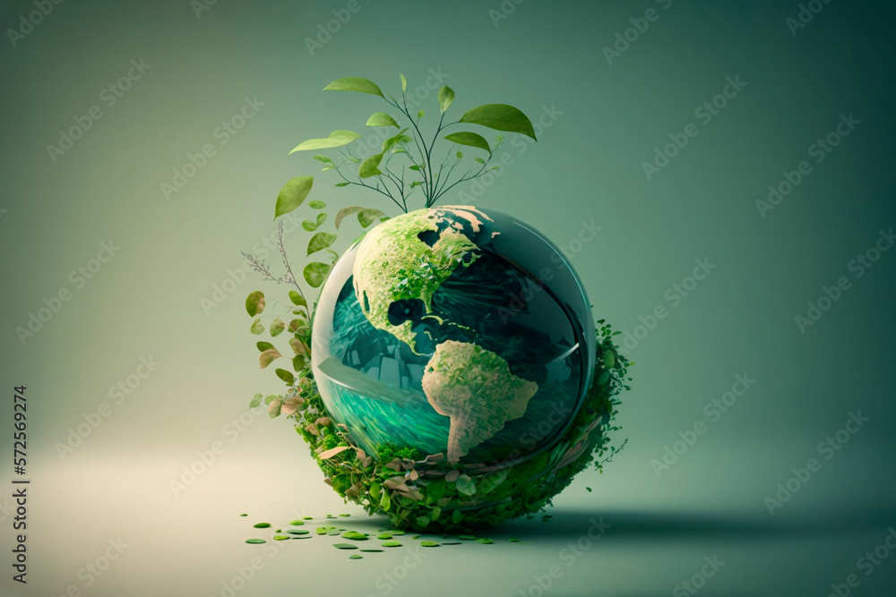 World environment and earth day concept with globe Stock Illustration ...