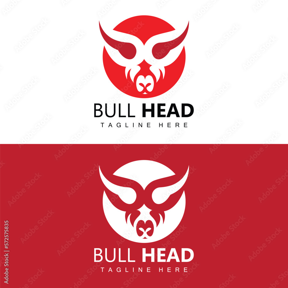 Bull Head Logo, Farm Animal Vector, Livestock Illustration, Company ...