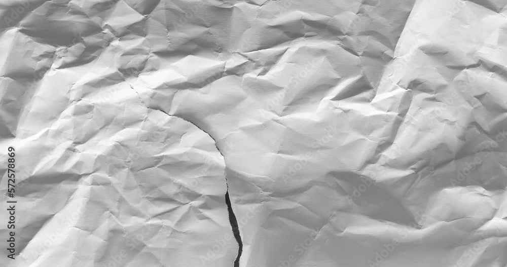 Stop motion animation of wrinkled white paper. Textured paper ...