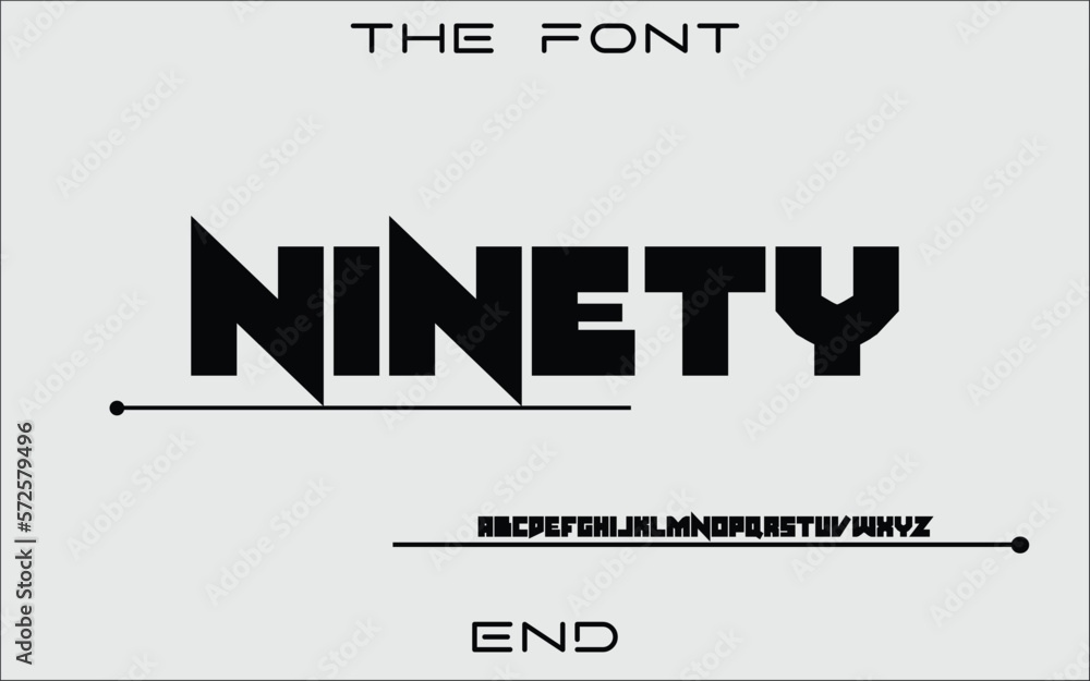 Vetor de NINTY Modern Bold Font. Regular Italic Number Typography urban ...