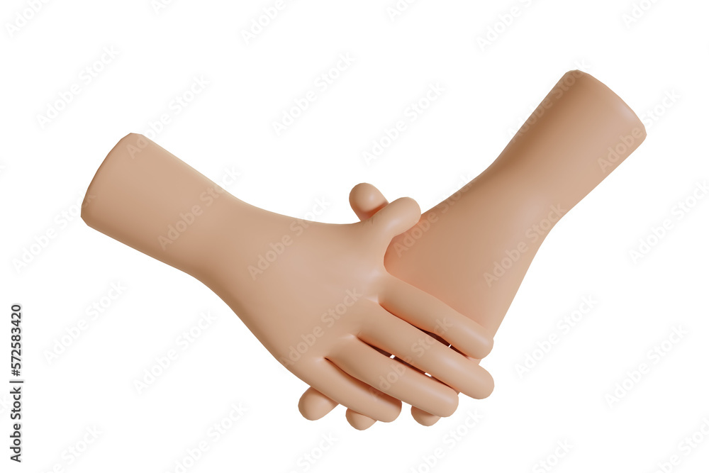 3d hand shake icon cartoon handshake clip art. Realistic render ...