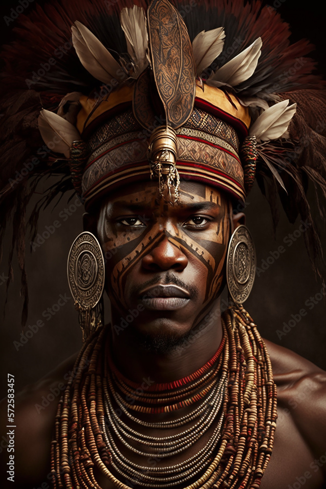 African tribal ambassador. Generative AI. Realistic portrait ...