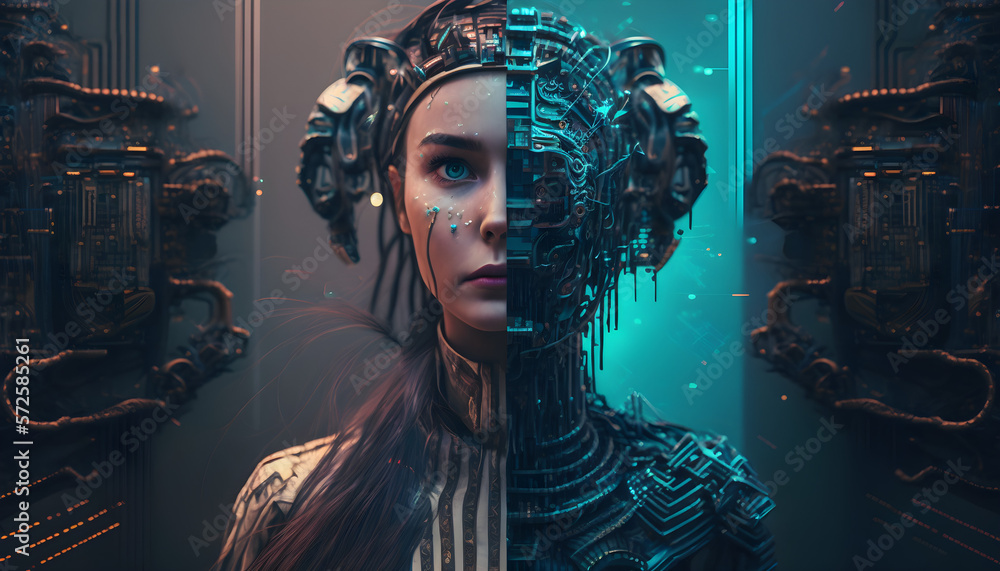 Human and future, technology and science, the future is coming,Human ...