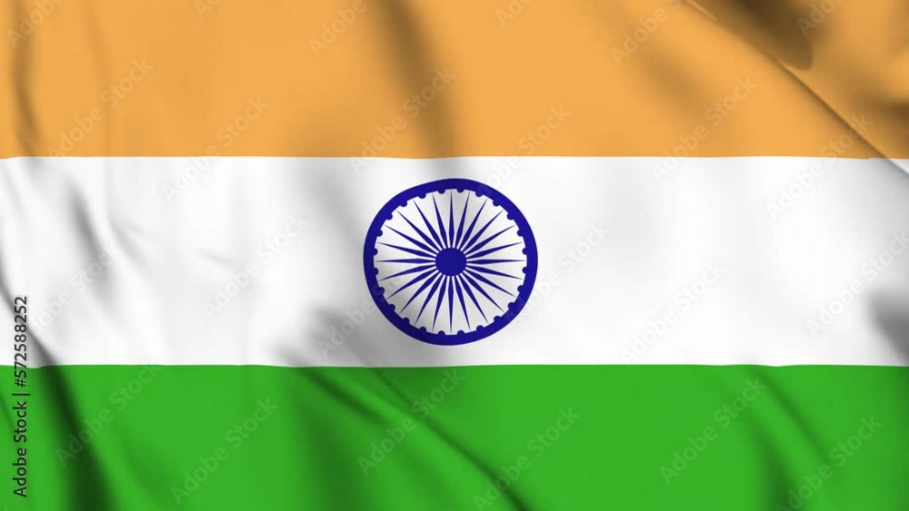 Waving Flag of India video background. Realistic Slow Motion Animation ...