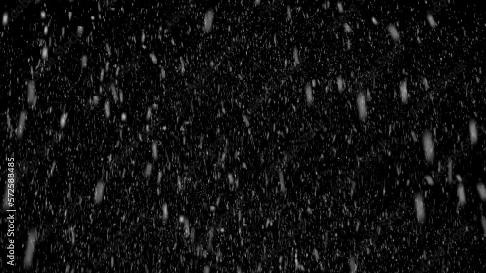Realistic Snow Fall On Black Background Use For Snow Falling Effects ...